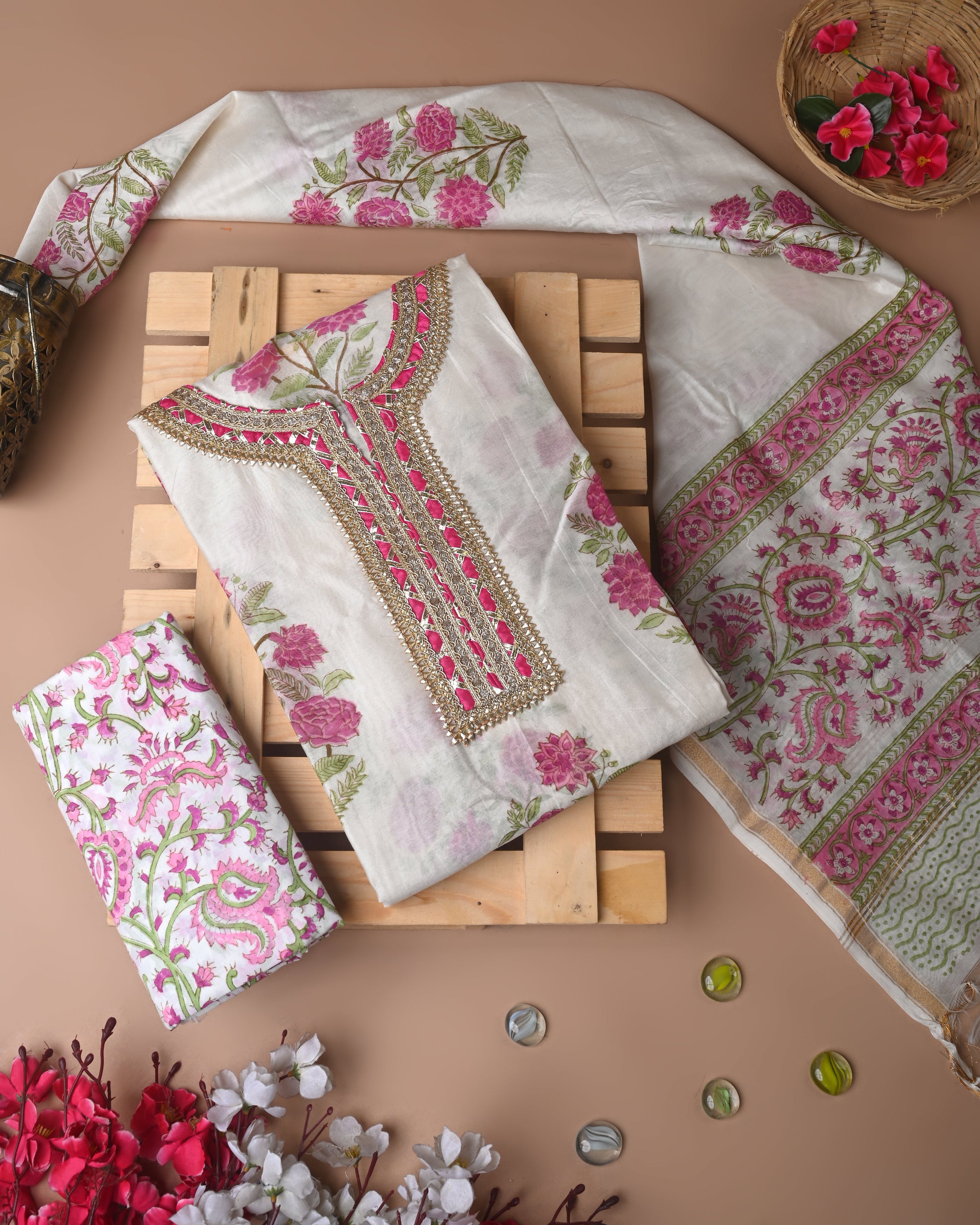 Gota Patti Work Suit - Buy Unstitched Gota Work Suit Online