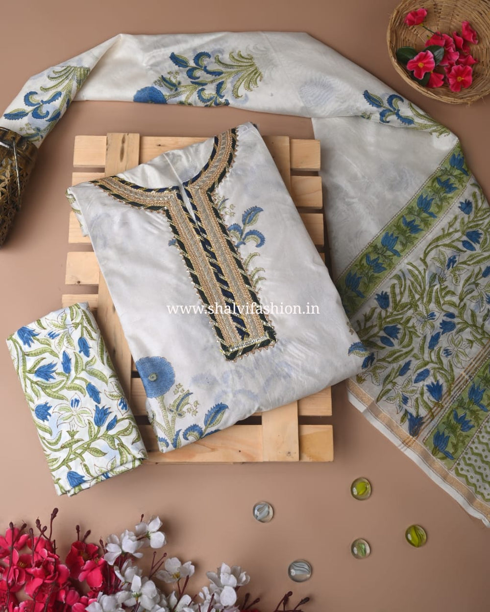 Gota Patti Work Suit - Buy Unstitched Gota Work Suit Online
