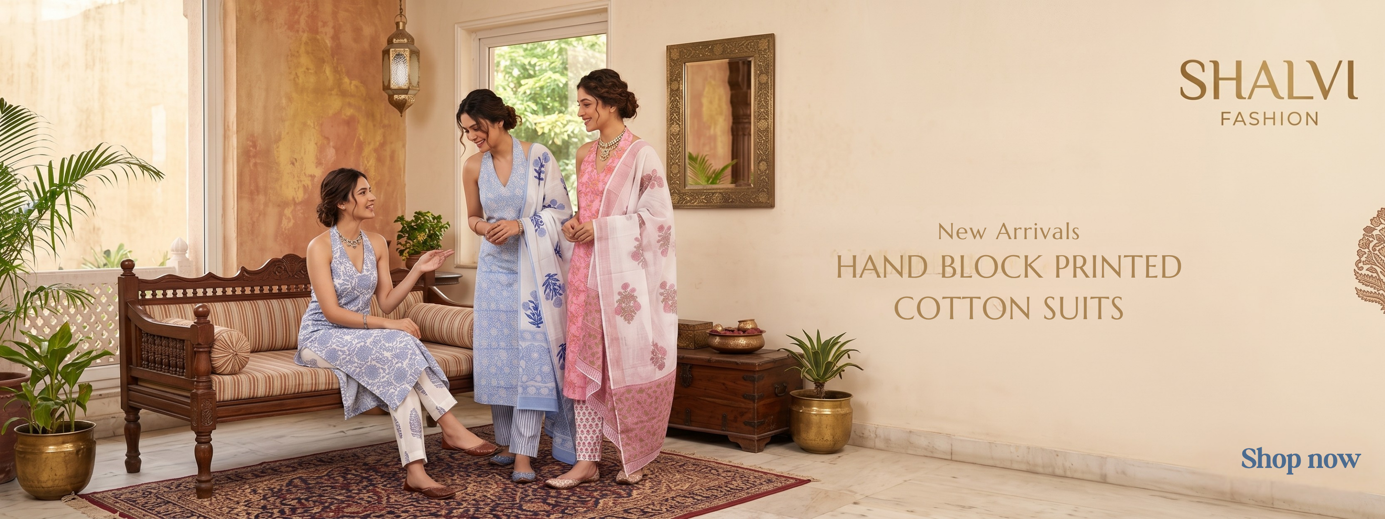 Hand Block Print Suits Dress Material for women- Shalvi Fashion Home